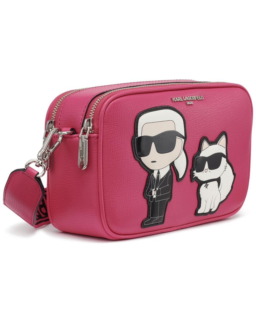 KARL LAGERFELD Maybelle Mini Top Zip Crossbody Bag in Pink | Lyst