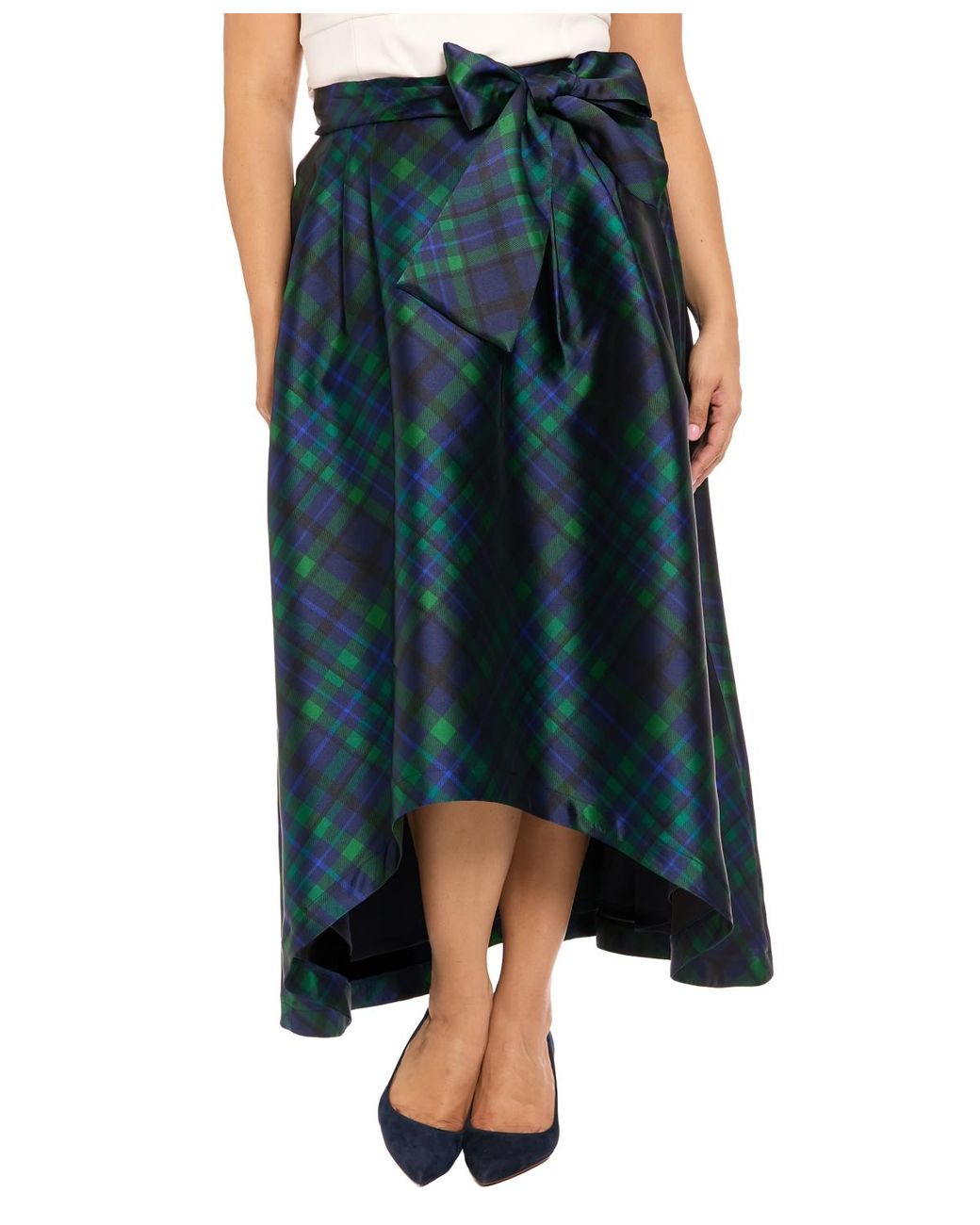 Muse Plus Size High-low Plaid Ball Gown Skirt in Blue | Lyst
