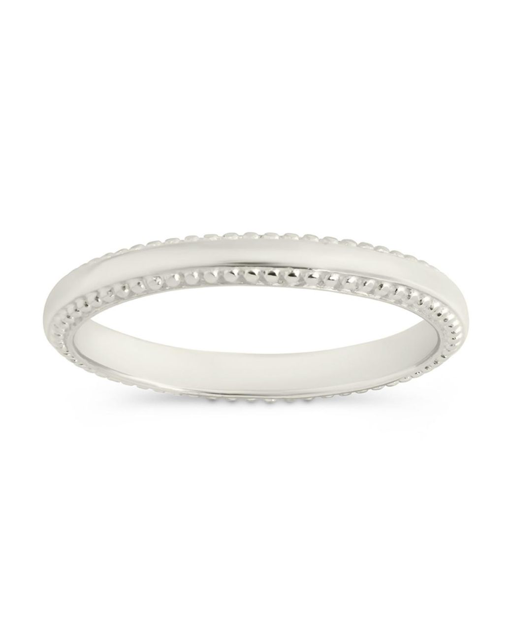 Sterling Forever Kayden Thin Textured Ring in White | Lyst