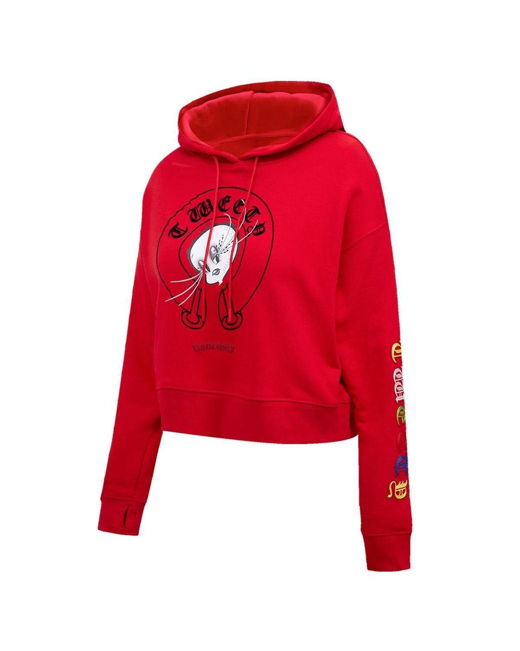 FREEZE MAX Looney Tunes Tweety Bird Cropped Pullover Hoodie in Red | Lyst