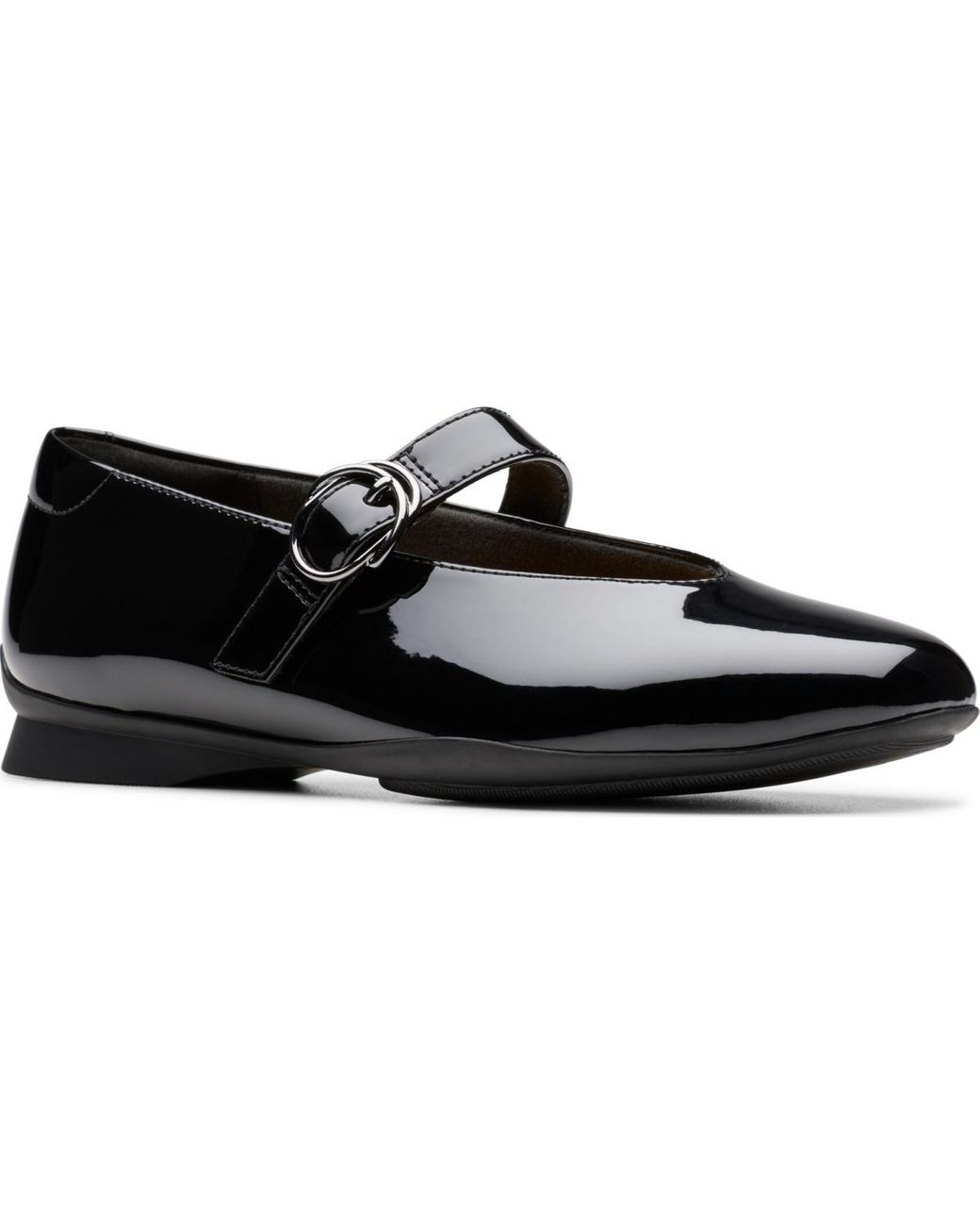 Clarks Jazmynn Iris Square Toe Mary Jane Flats in Black | Lyst