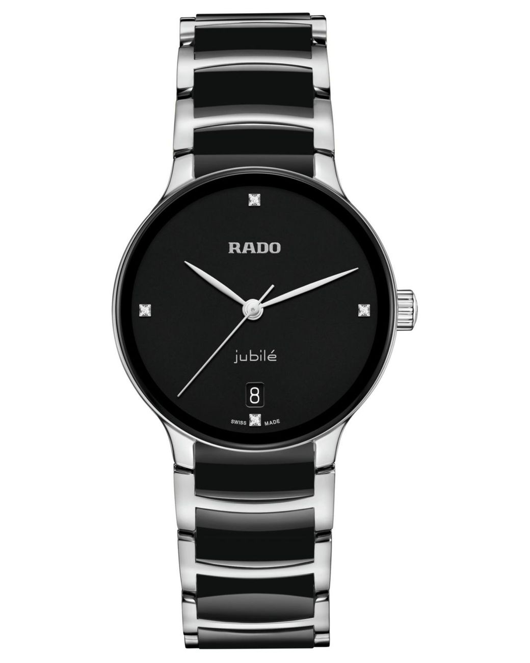 Rado Swiss Centrix Diamond Accent Ceramic & Stainless Steel Bracelet ...