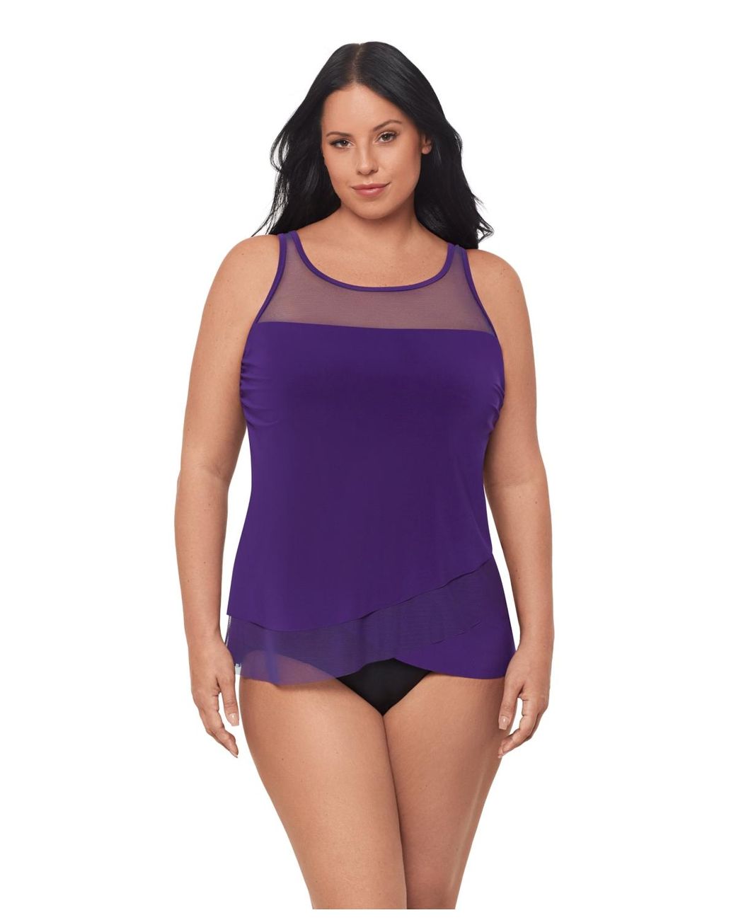 Miraclesuit Plus Size Mirage Tankini Top in Purple | Lyst