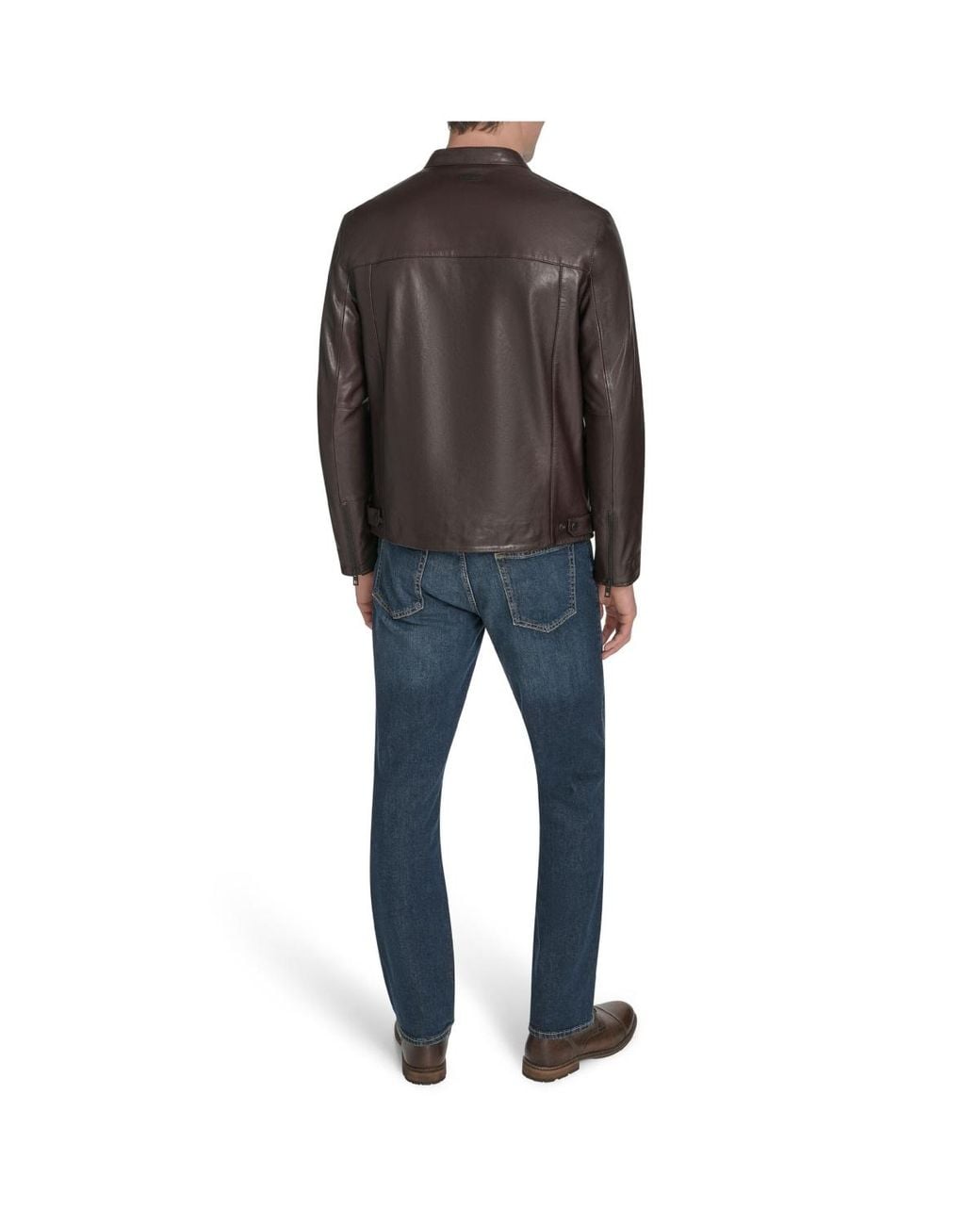 Andrew Marc Black Label Macalister Leather Jacket in Gray for Men | Lyst