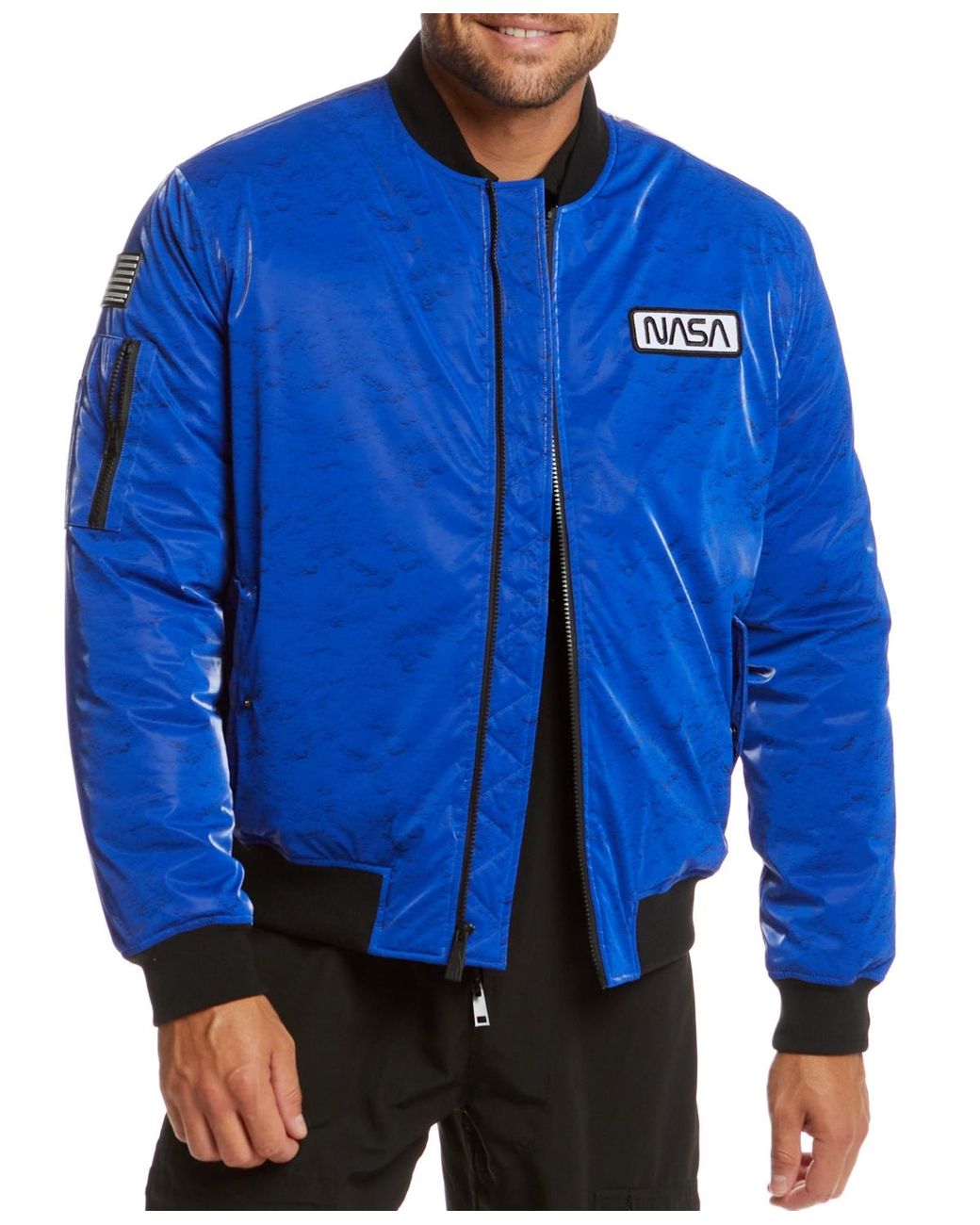 Space One Nasa-inspired Bomber Jacket in Blue for Men | Lyst