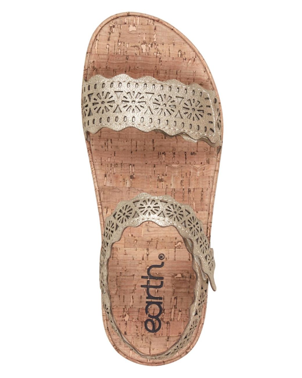 Earth Slatal Round Toe Platform Footbed Sandals in Metallic | Lyst