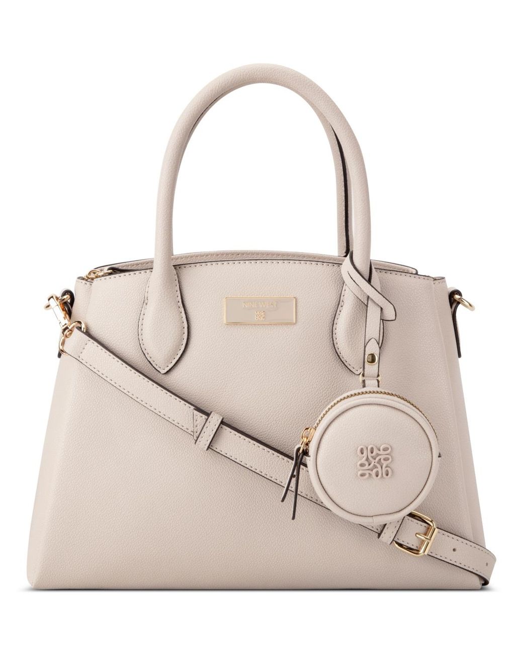 Nine West Mary Medium Satchel Bag in Natural | Lyst