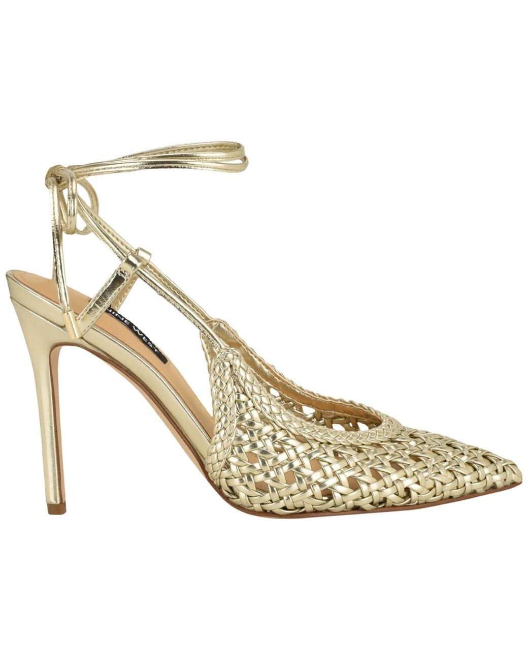 Nine West Fessla Stiletto Heel Pointy Toe Dress Pumps in Metallic | Lyst