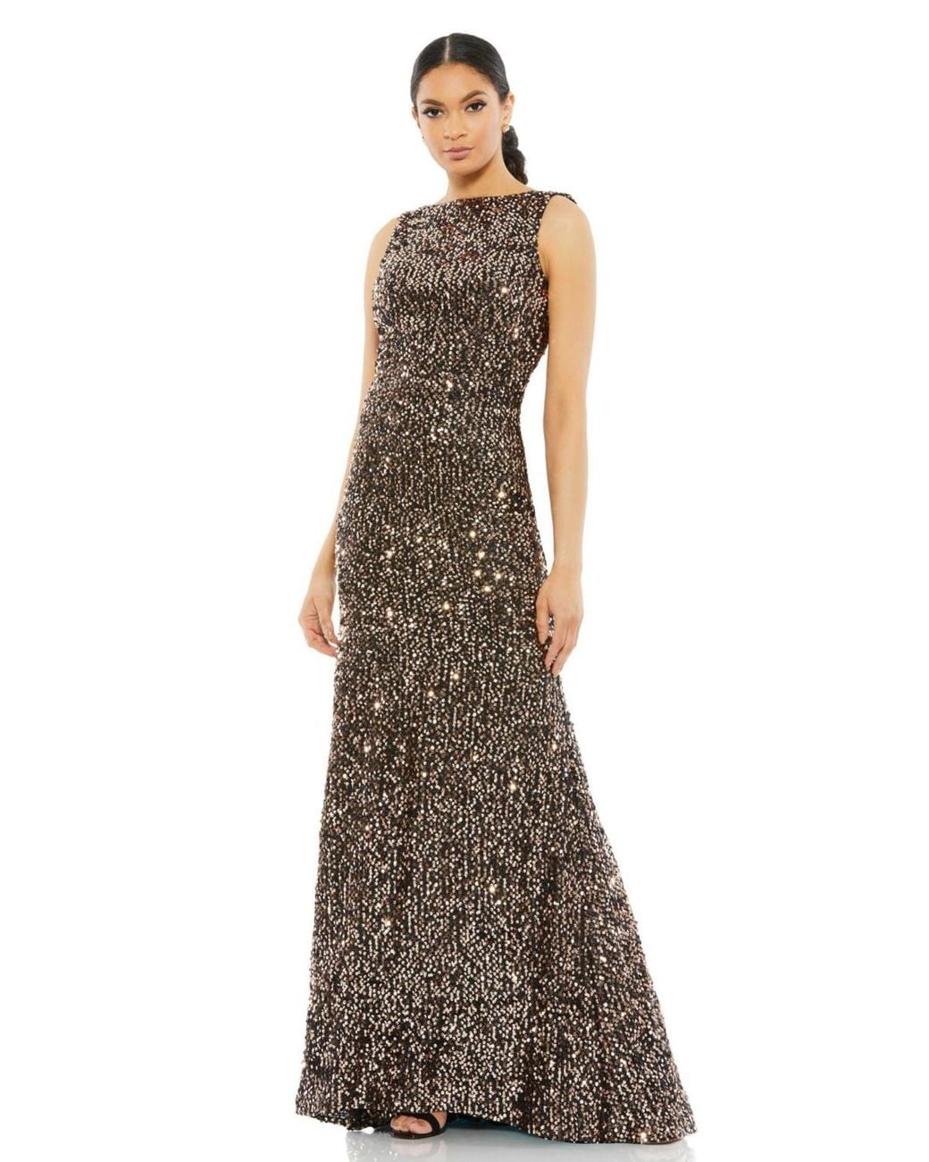 Mac Duggal Ieena Sequined One Shoulder Cut Out Gown | Lyst