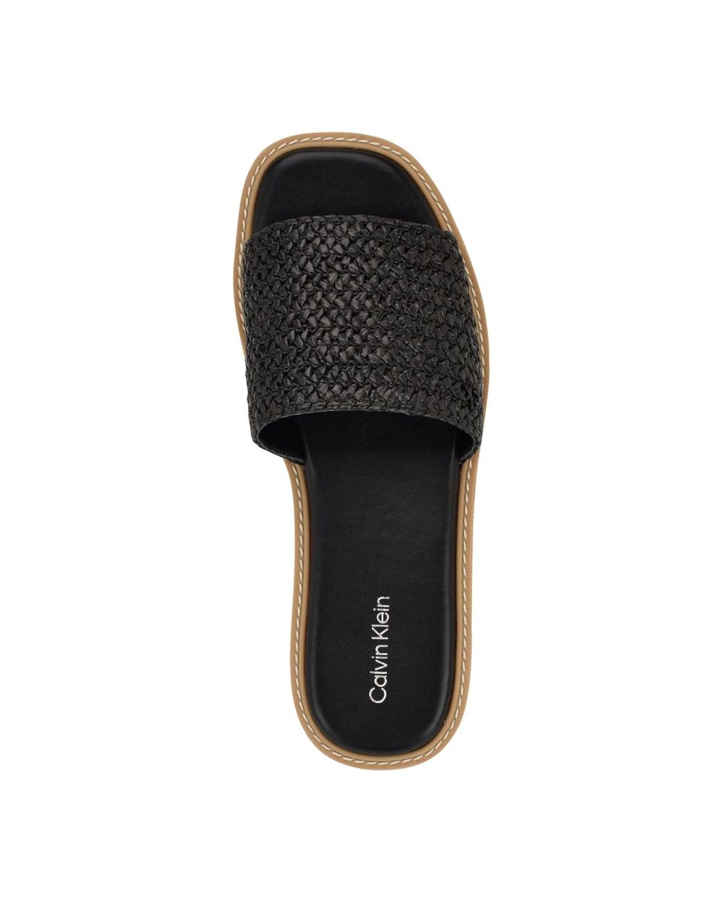 Calvin Klein Arzelia Single Band Platform Slip-on Sandals in Black | Lyst