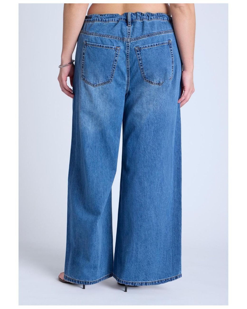 Eloquii Loose Drawstring Waist Jean in Blue | Lyst