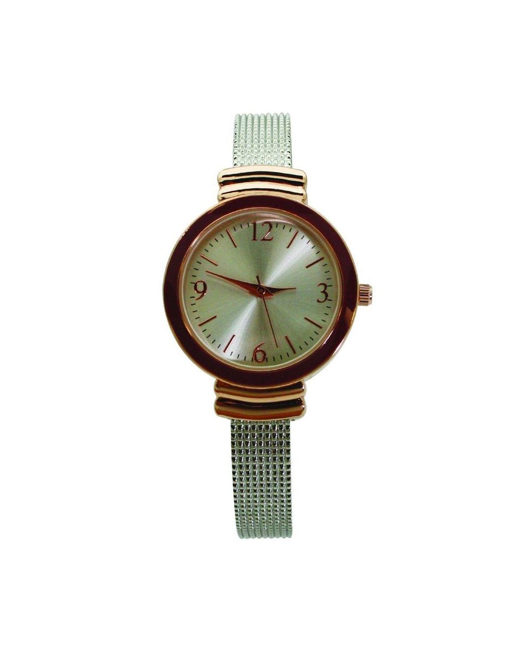 Olivia Pratt Rose Gold Every Day Textured Metal Bangle Watch in Green ...
