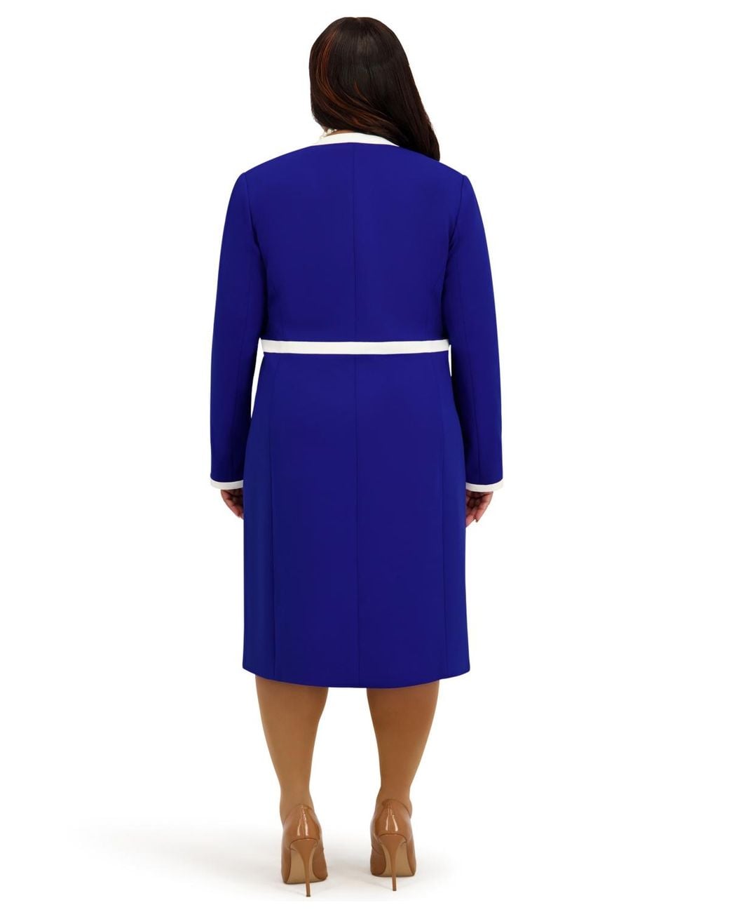 Kasper Framed Waist Seam Open Topper Jacket in Blue | Lyst