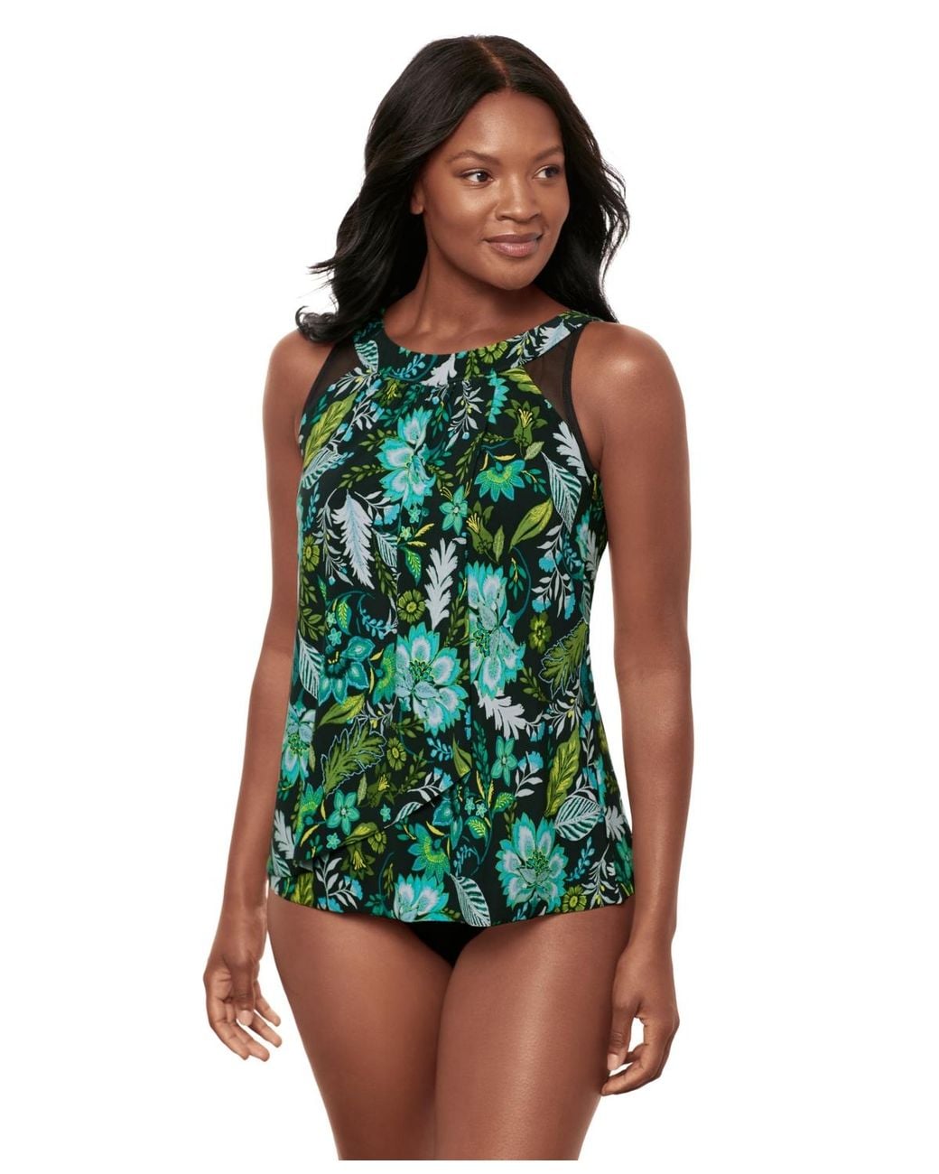 Miraclesuit Ursula Underwire Tankini Top in Green | Lyst
