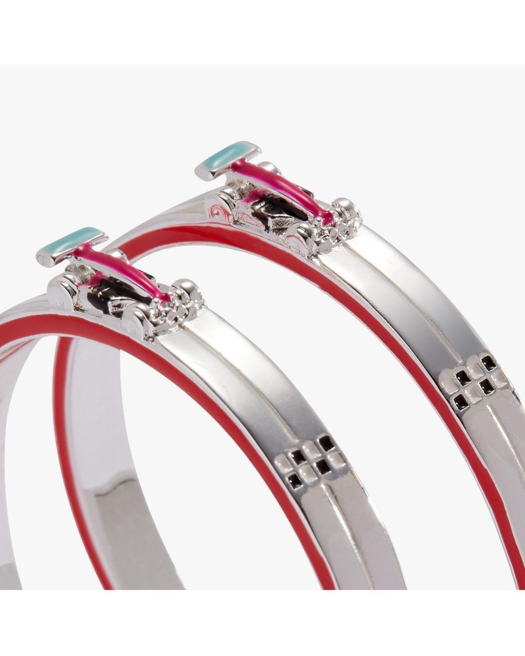 ALEX AND ANI Hot Wheels Racecar Hoop Earrings in White | Lyst