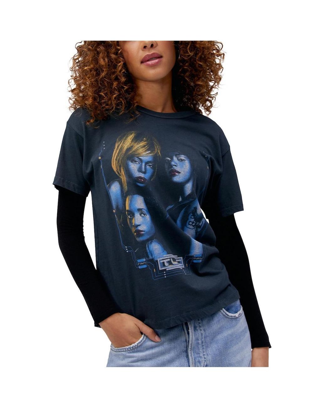 Daydreamer Tlc Fan Mail Tour Graphic Ringer T-shirt in Blue | Lyst