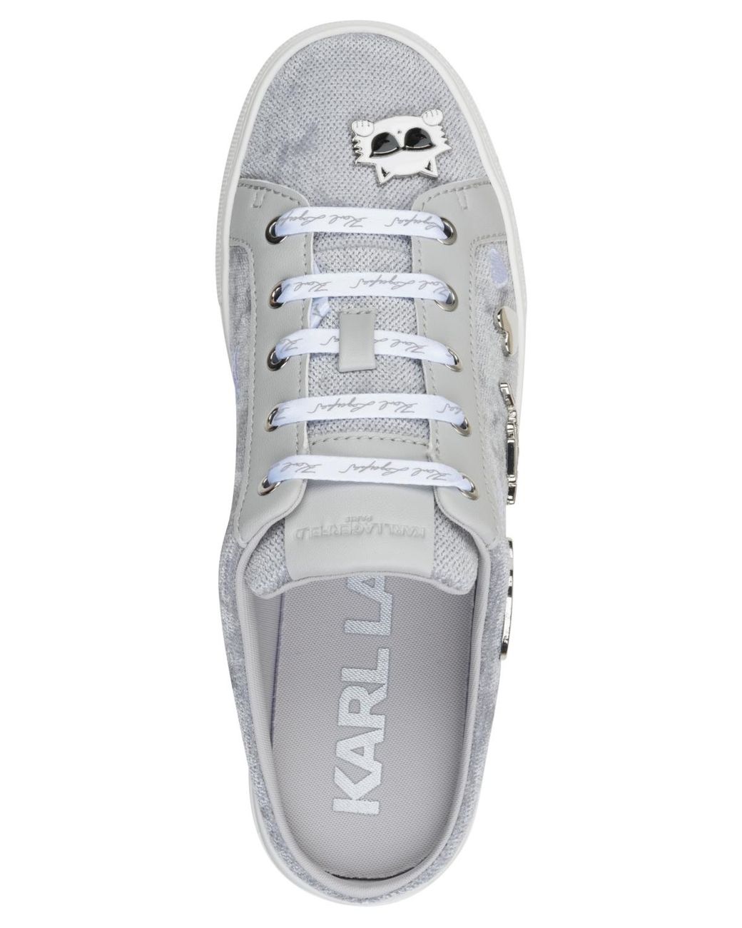 KARL LAGERFELD Paris Cambria Slip On Sneaker Mule With Pins in Gray | Lyst