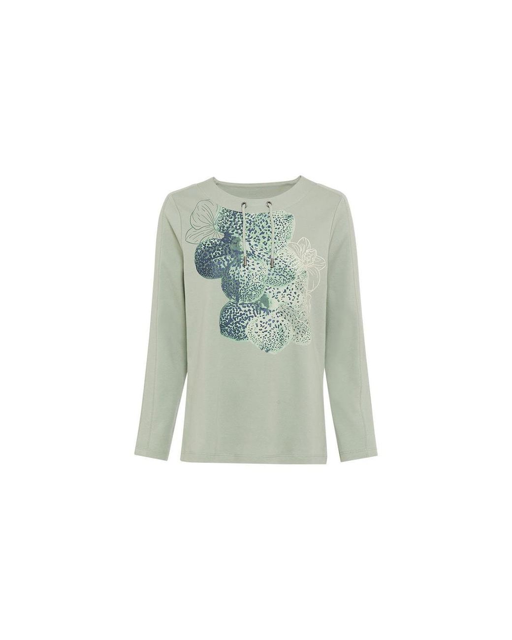 Olsen Placement Print Jersey Top in Blue | Lyst