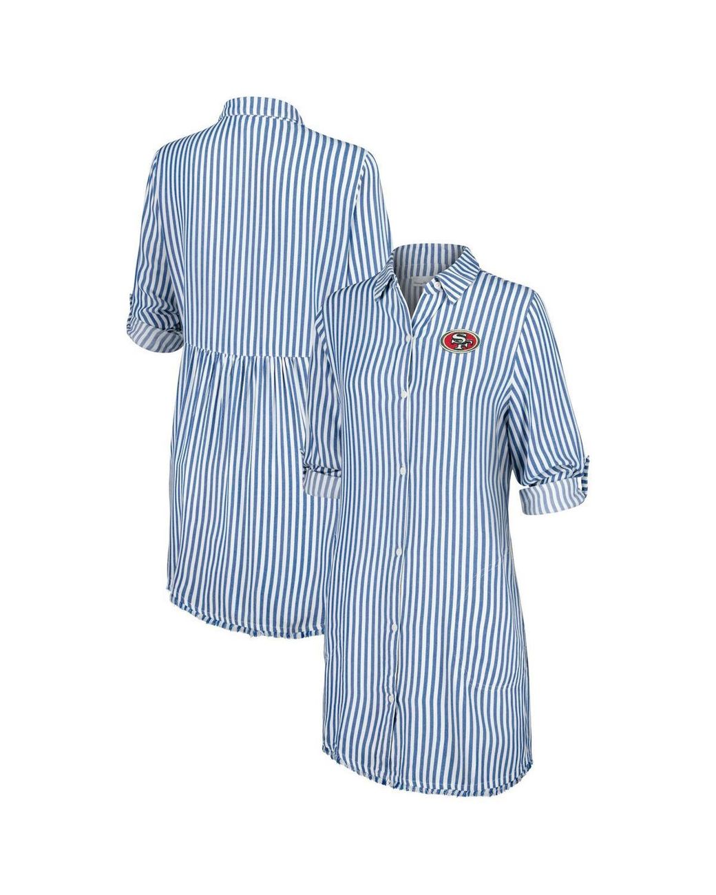 Tommy Bahama Blue/white New England Patriots Chambray Stripe Cover-up ...