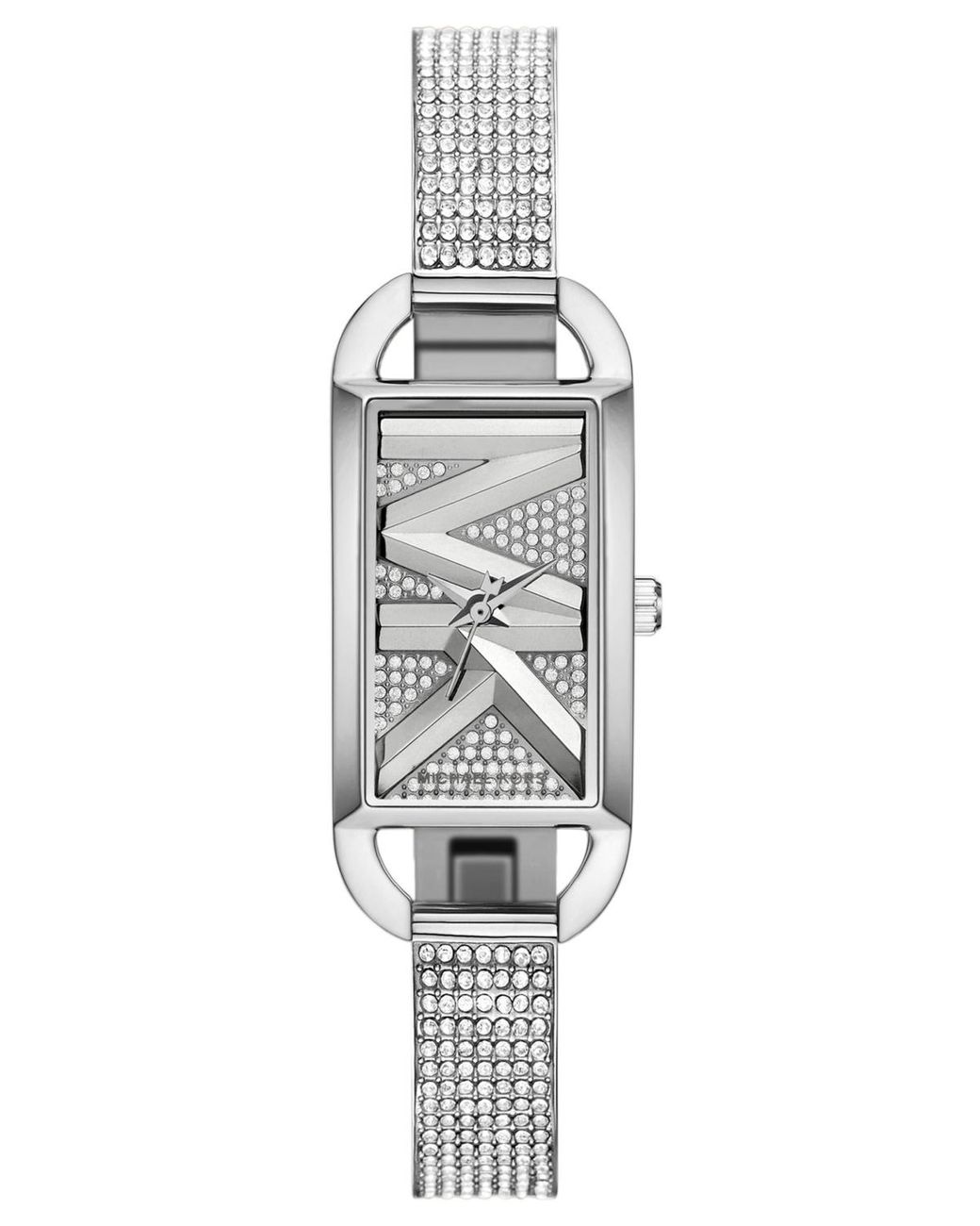 Michael Kors Mk Mini Empire Pavé-Tone Bangle Watch in White | Lyst