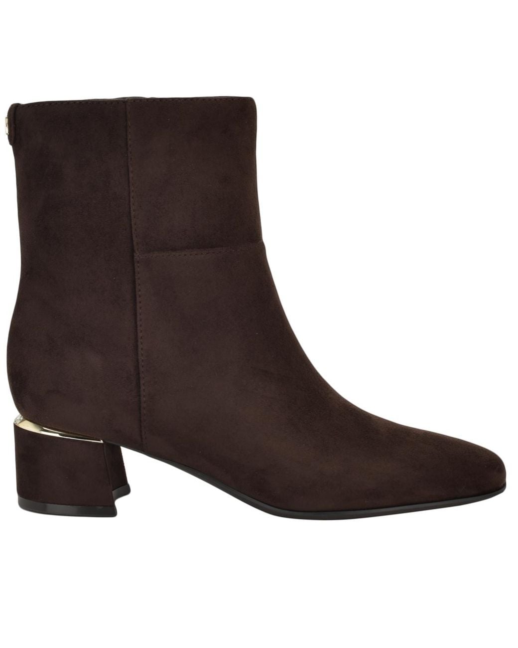 Calvin Klein Parry Block Heel Ankle Booties in Brown | Lyst