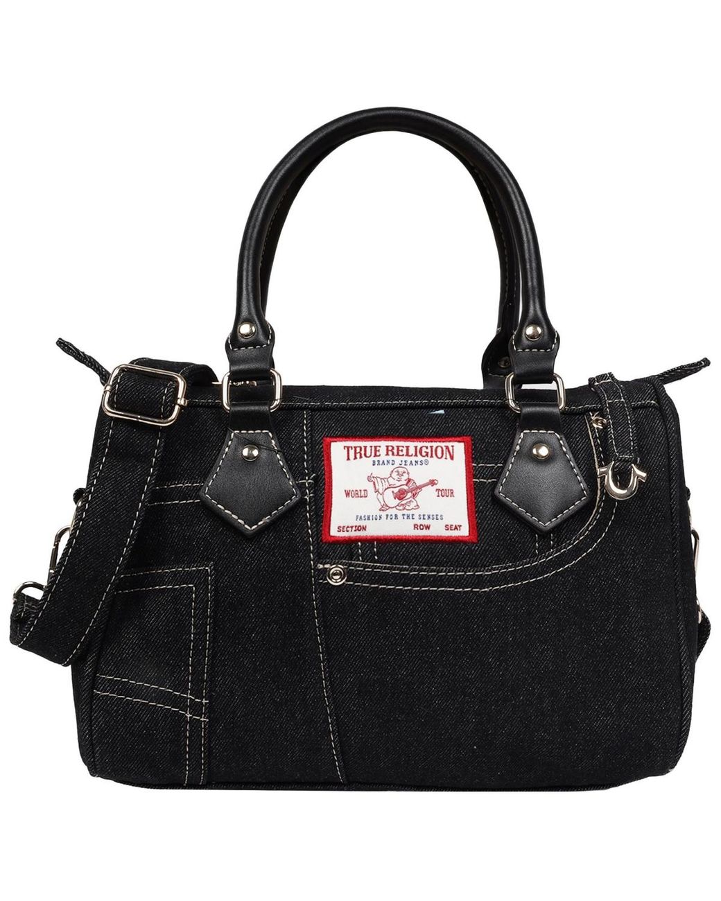 TRUE RELIGION Denim Heritage Satchel in Black | Lyst