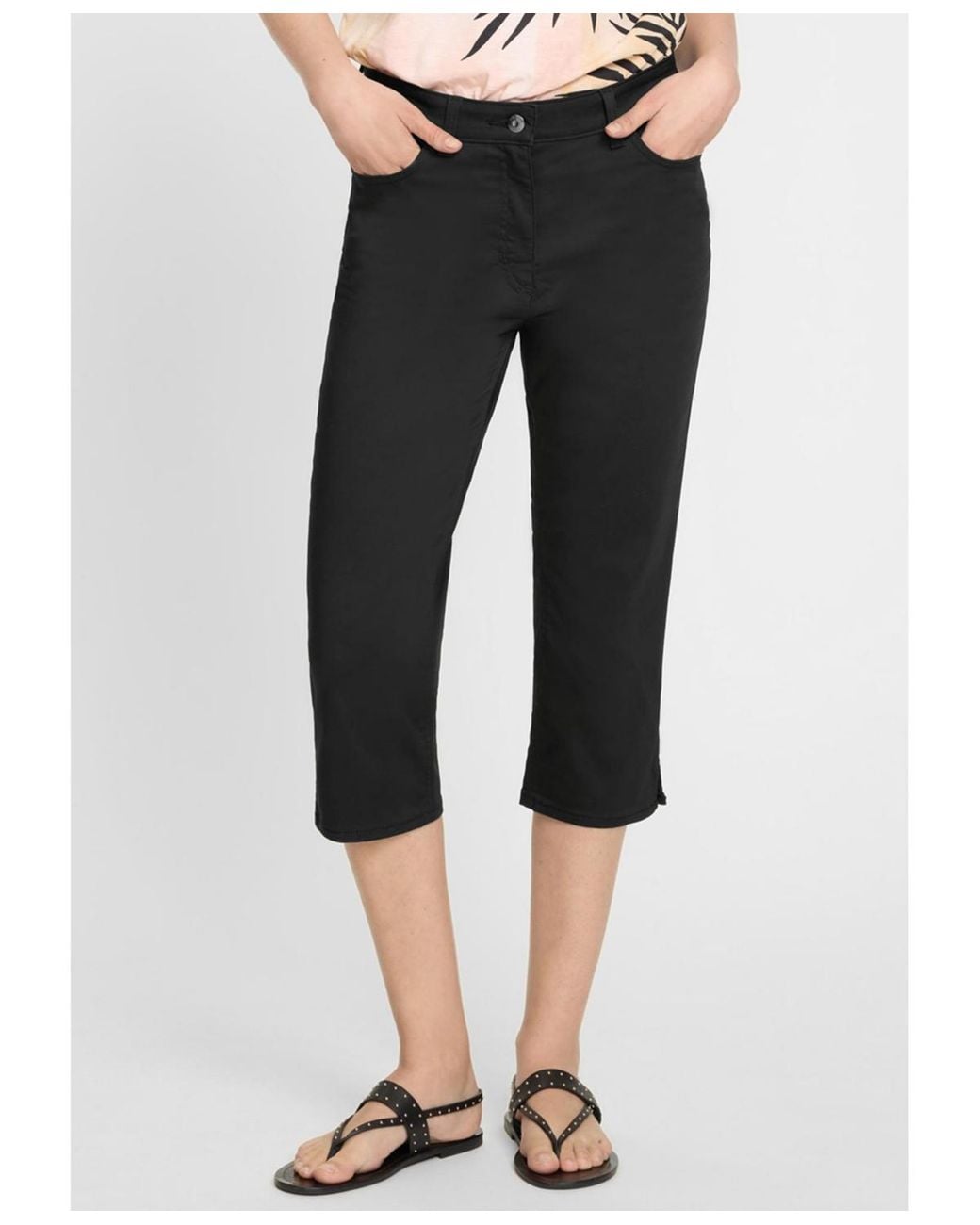 Olsen Mona Fit Slim Leg Capri in Black | Lyst