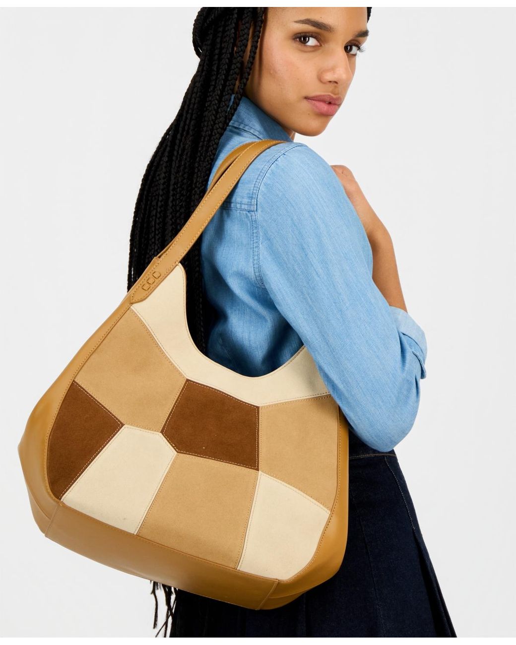 Style & Co. Whip-stitch Soft 4-poster Tote in Natural | Lyst