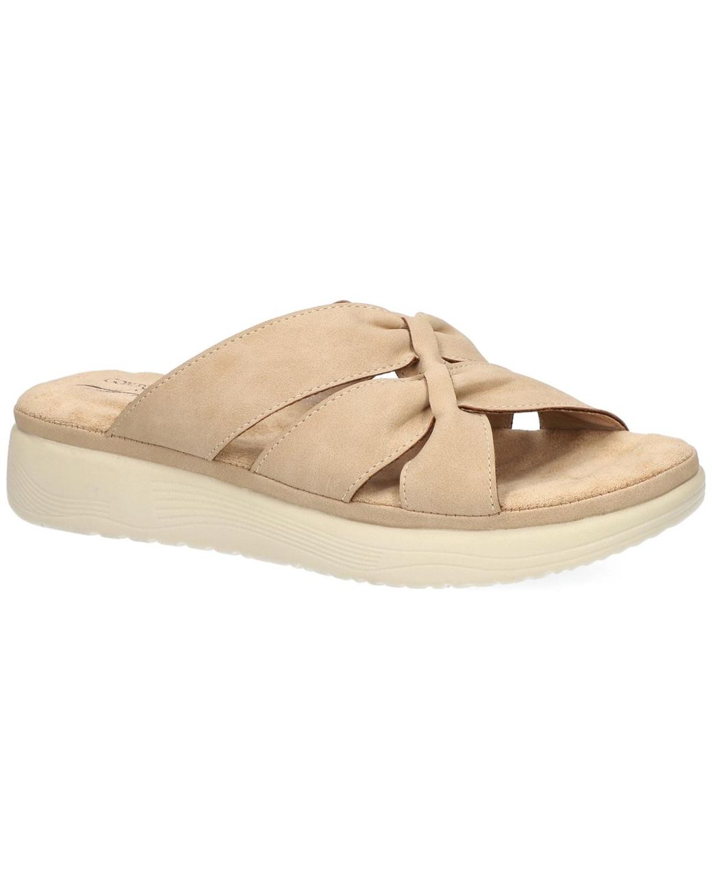Easy Street Mickey Woven Slide Sandals in Natural | Lyst