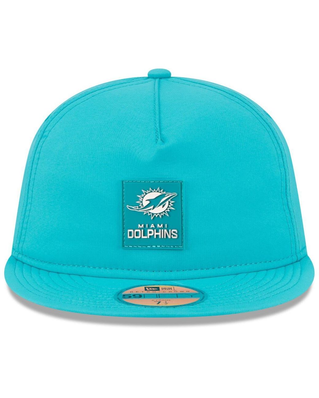 KTZ Miami Dolphins 2025 Sideline Retro Crown 59fifty Fitted Hat in Blue ...