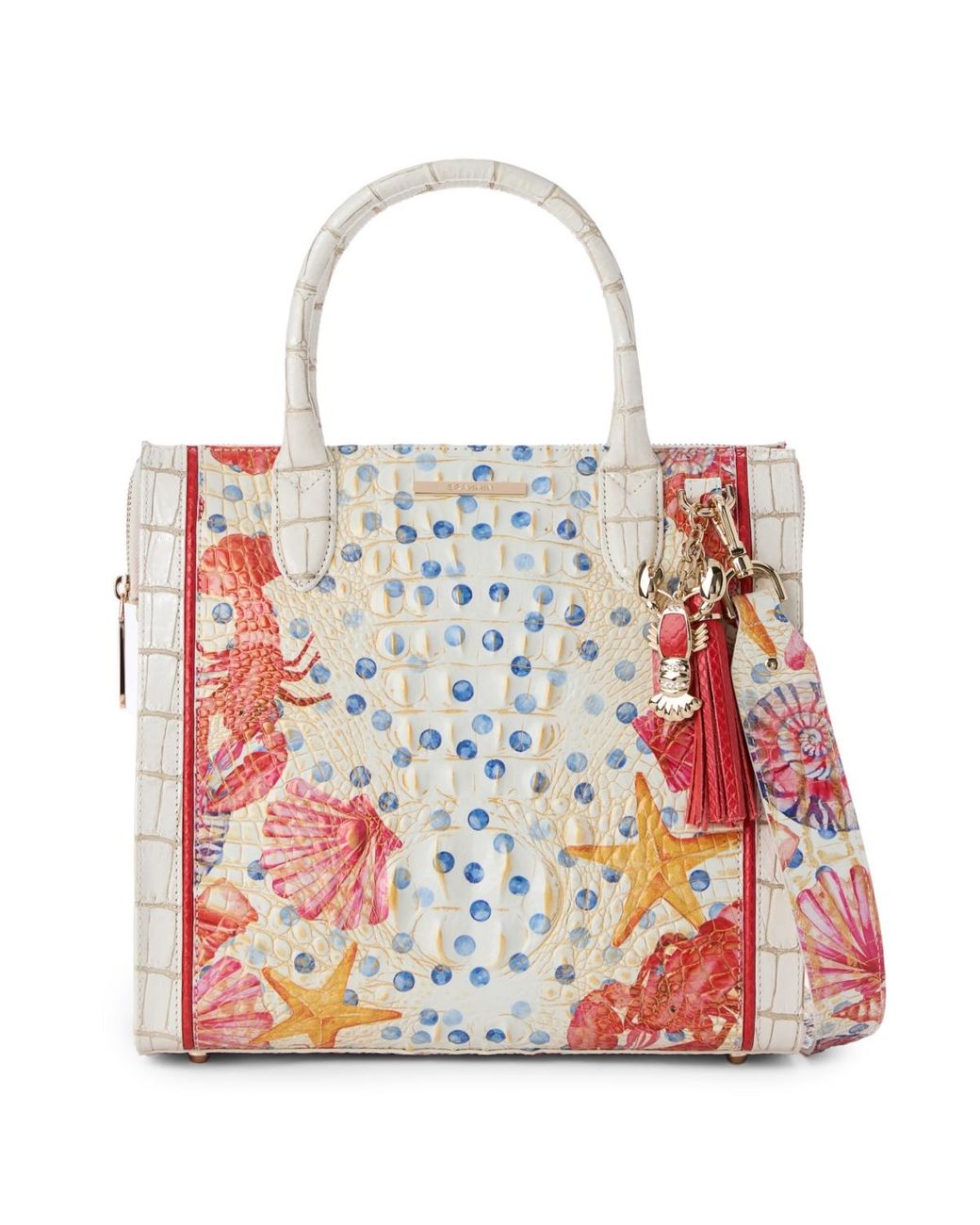 Brahmin Caroline Chattaway Zipper Satchel Bag in Red | Lyst