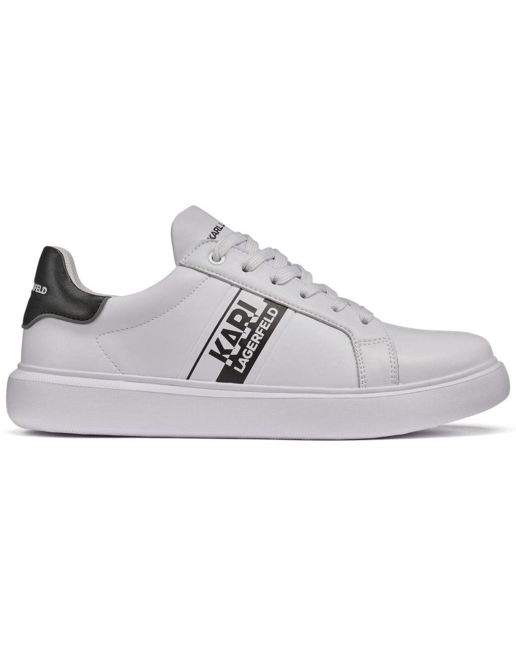 KARL LAGERFELD Side Logo Plain Toe Sneakers in Gray for Men | Lyst
