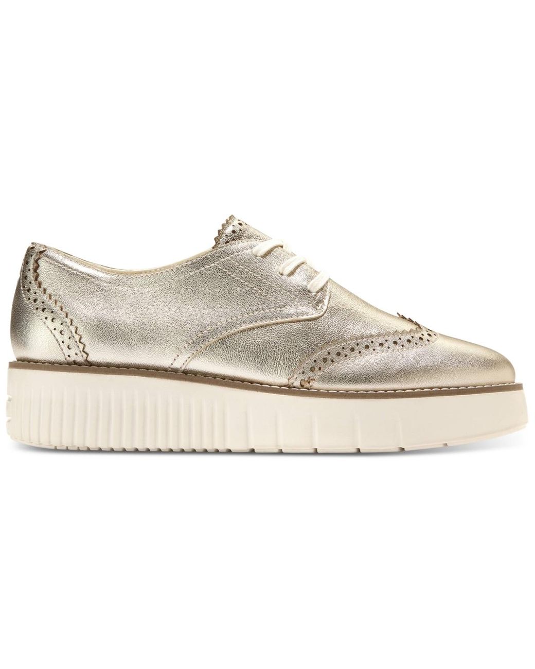 Cole Haan Grand City Platform Oxford Flats in White | Lyst