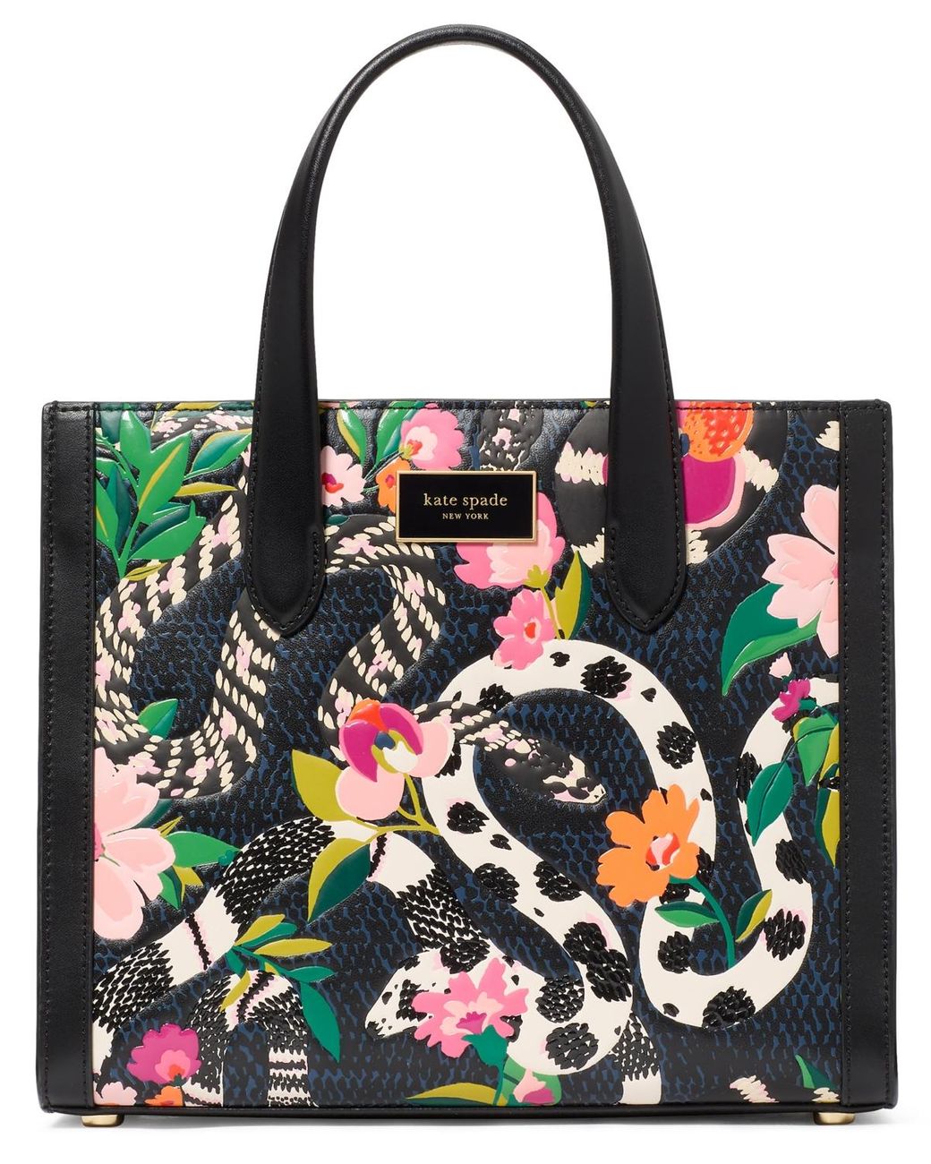 Kate Spade Lunar New Year Manhattan Snake Print Embossed Leather Small ...