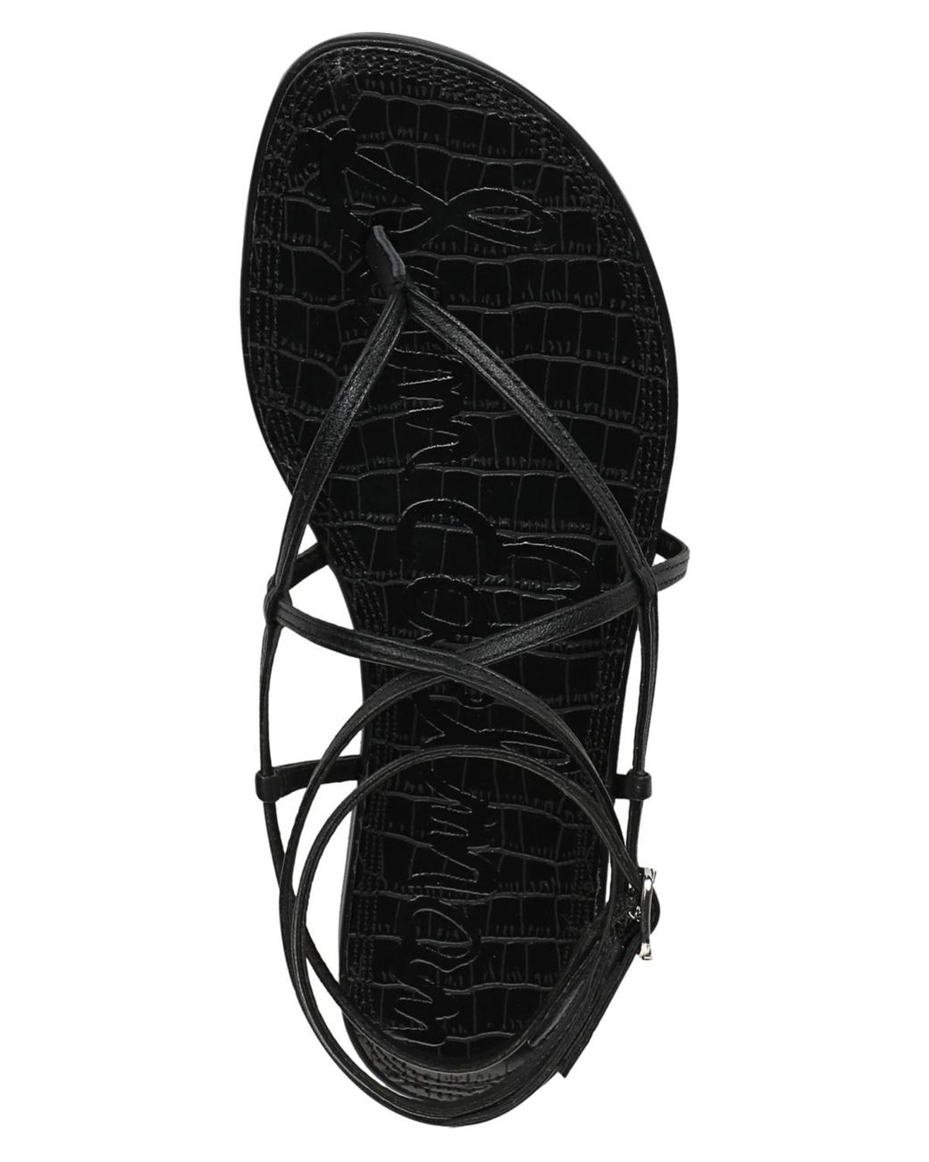 Sam Edelman Clarra Strappy Flat Sandals in Metallic | Lyst