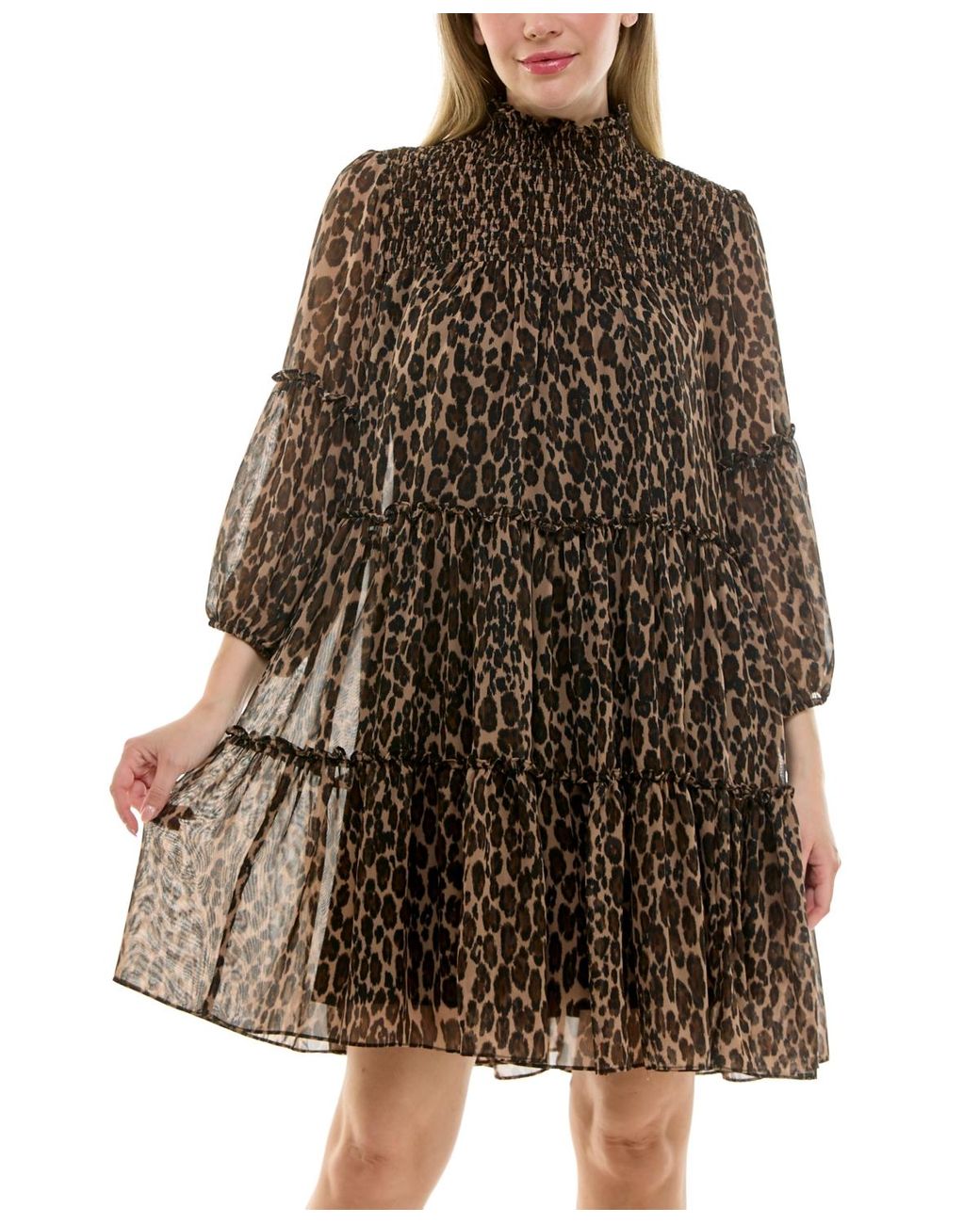 Taylor Mock Neck Tiered A-line Dress | Lyst
