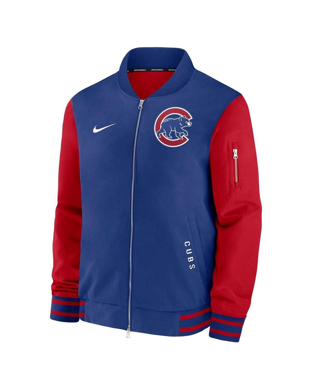 Nike Royal/red Chicago Cubs Authentic Collection Dugout Full-zip Bomber ...