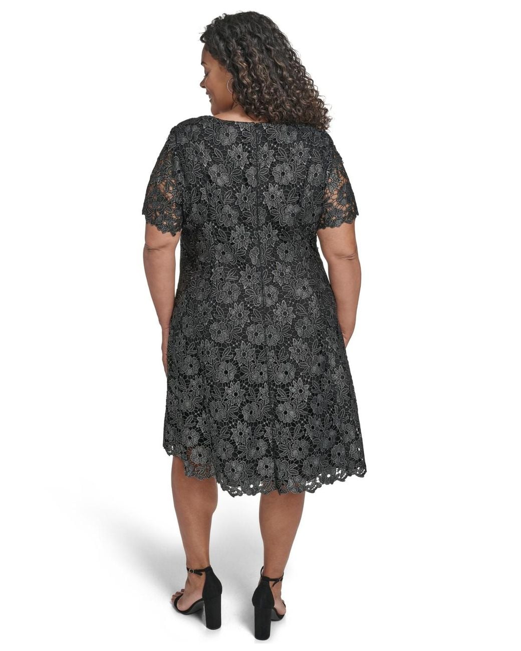 Eliza J Plus Size Fit And Flare Dress in Black | Lyst