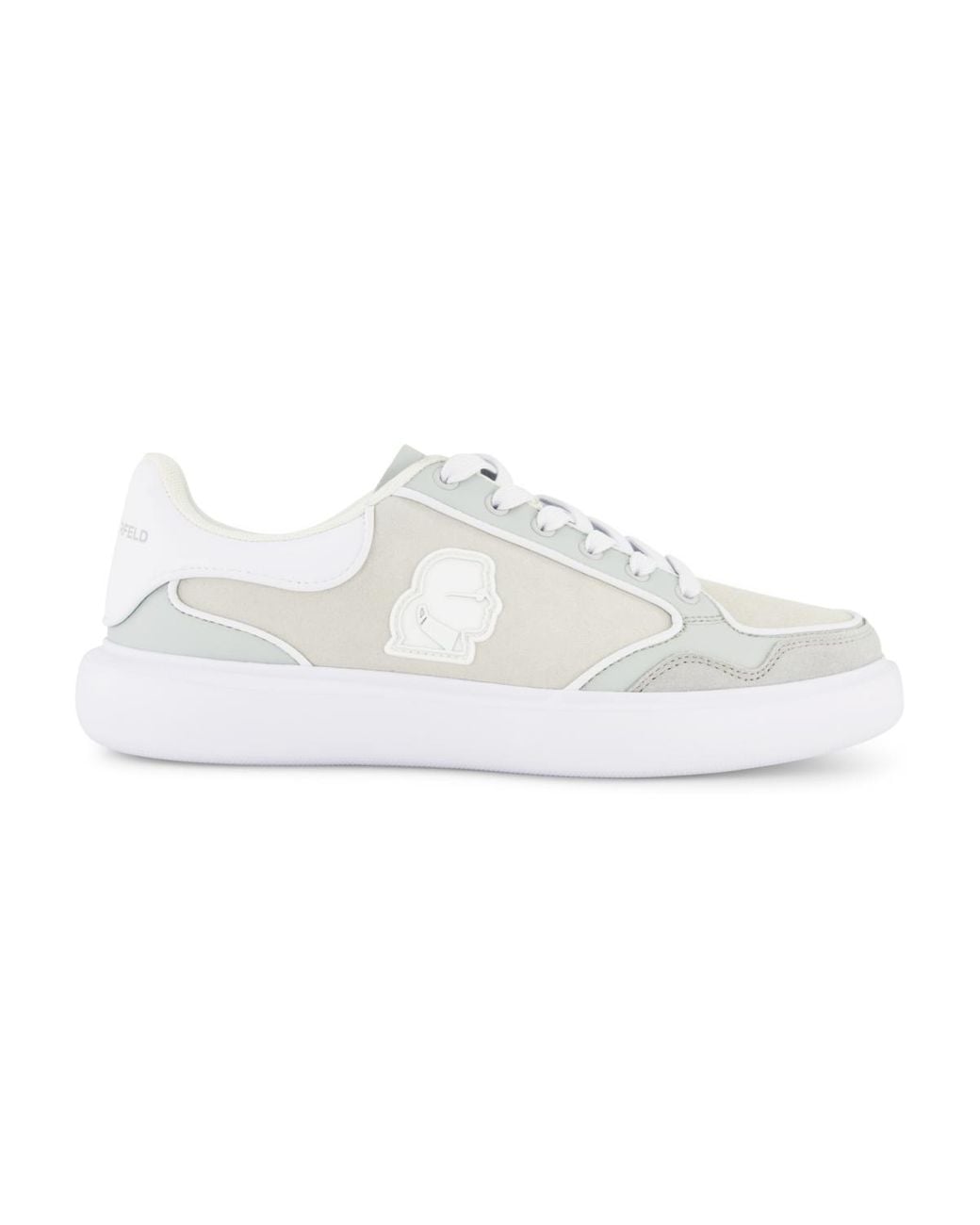 KARL LAGERFELD Side Patch Court Lace Up Sneakers in White for Men | Lyst