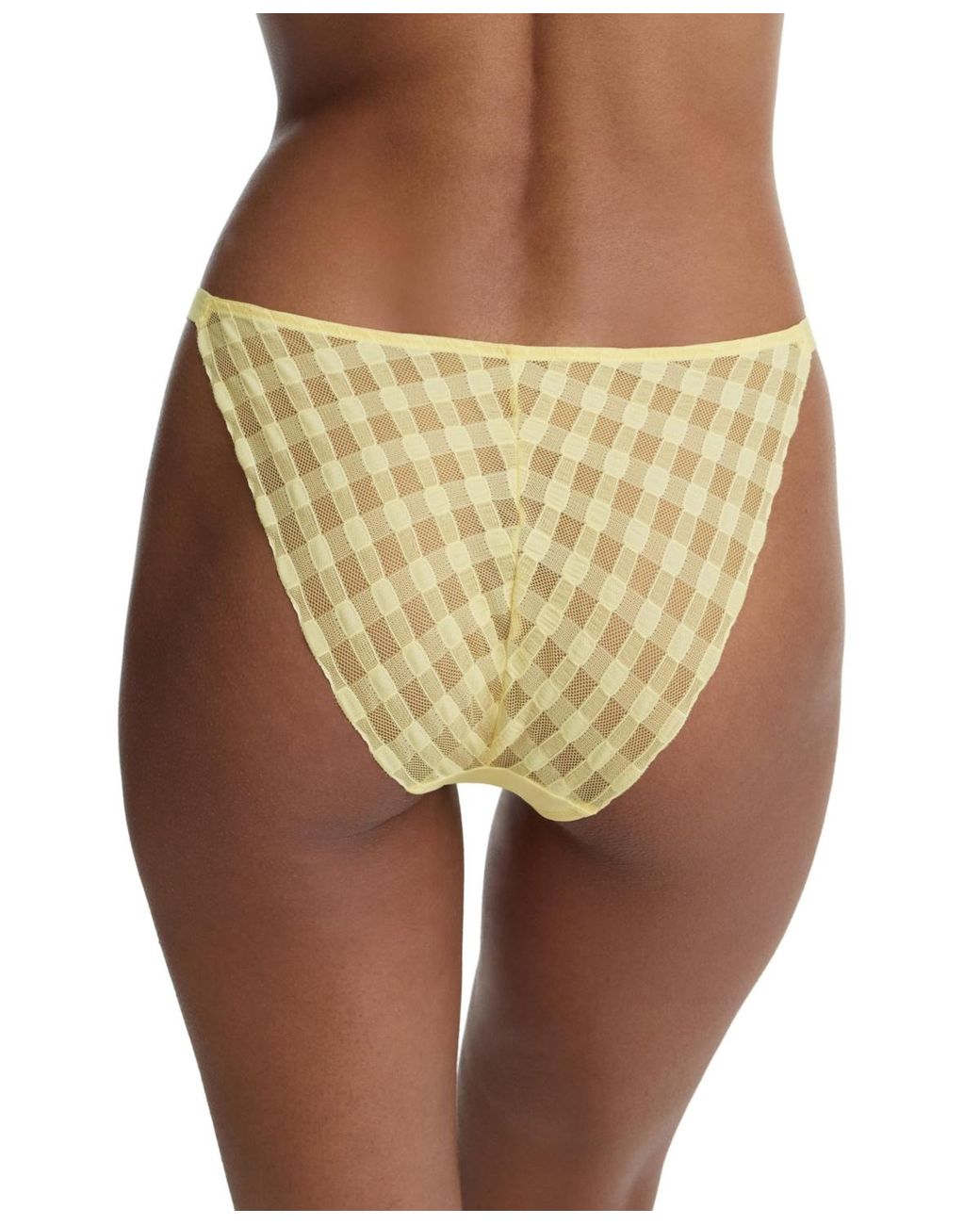 Skarlett Blue Bonbon Gingham Lace String Bikini in Brown | Lyst