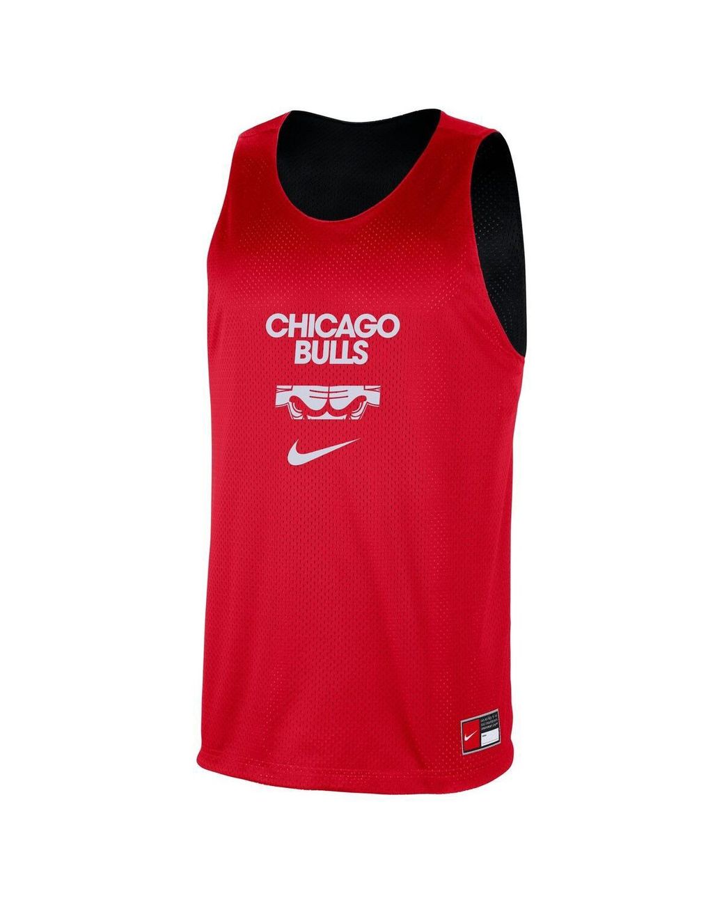 Nike Red/black Chicago Bullsâ Courtside Reversible Mesh Practice Jersey ...