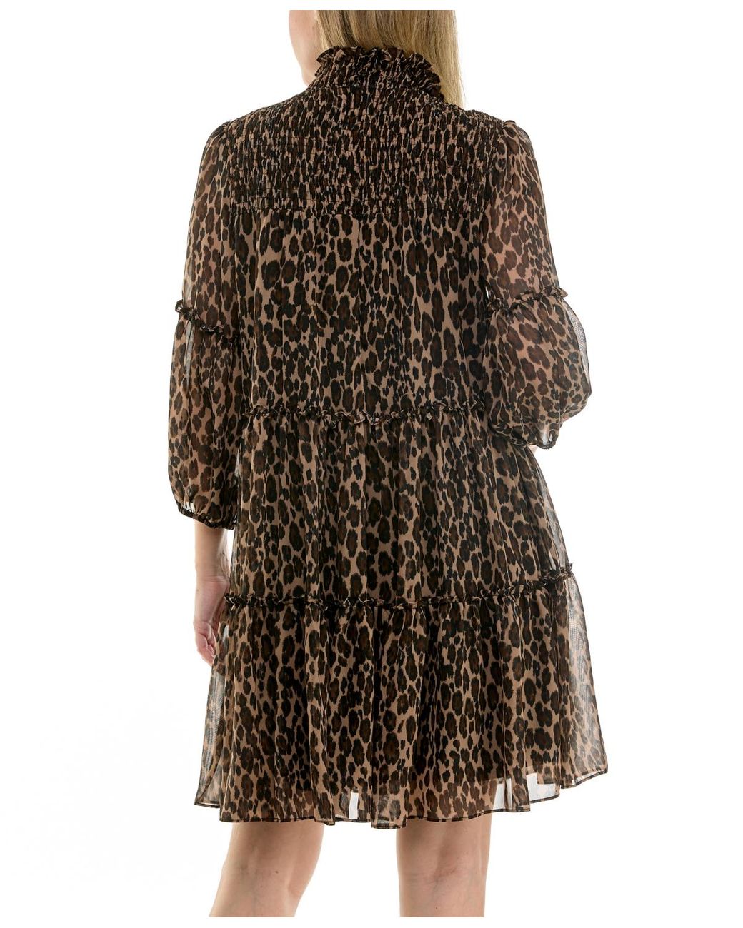 Taylor Mock Neck Tiered A-line Dress | Lyst