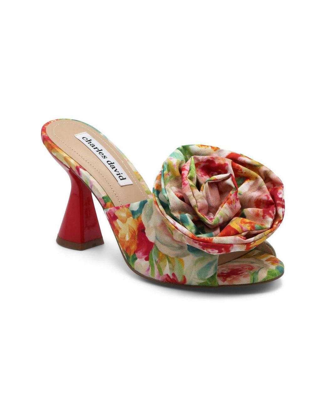 Charles David Kayla Floral Dress Heel in Red | Lyst