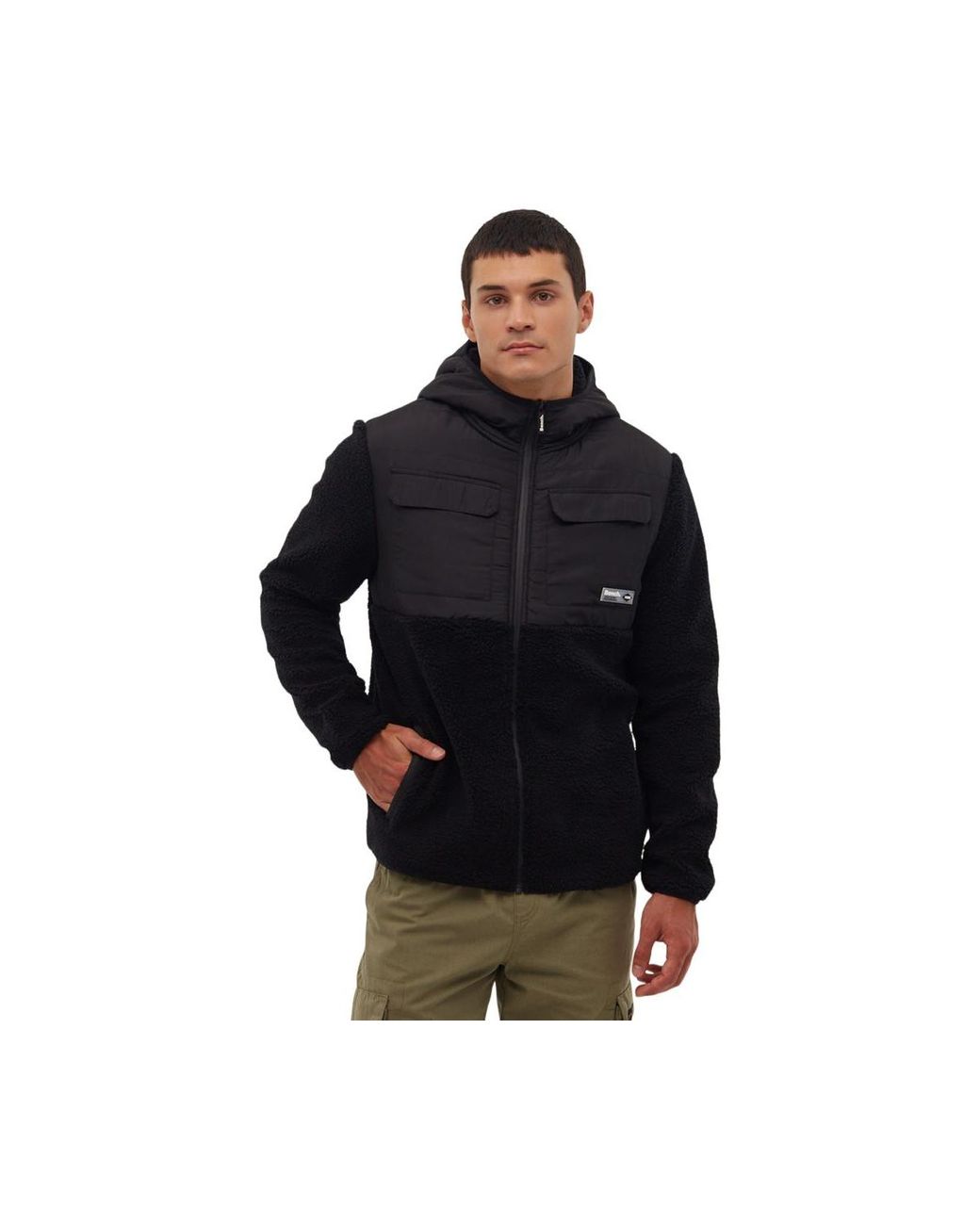 Bench DNA Blankor Quilted Yoke Zip-up Sherpa in Black for Men | Lyst