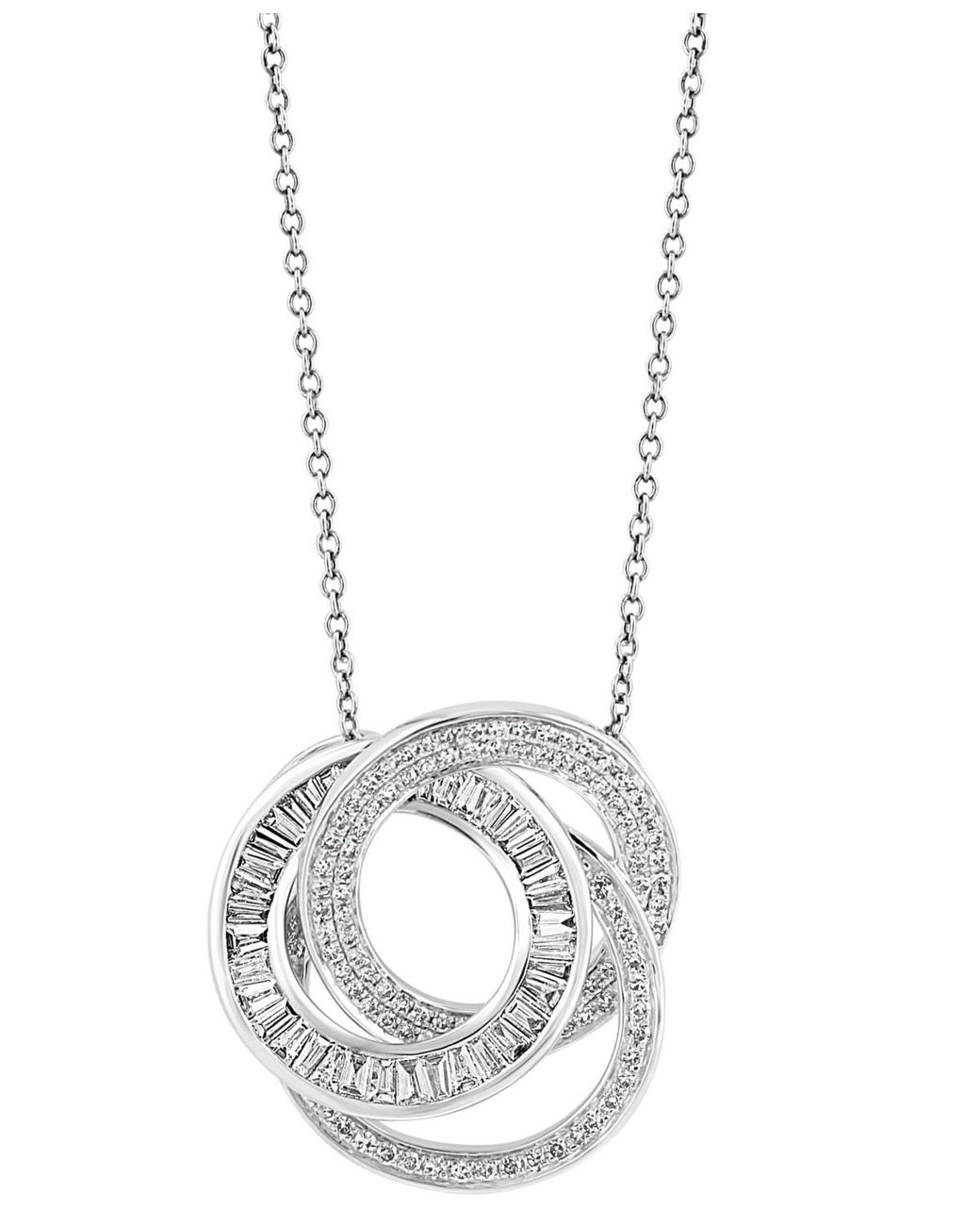 Effy Effy Diamond Interlocking Triple Circle 18" Pendant Necklace (3/4 ...