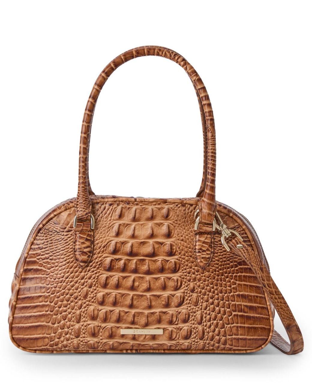 Brahmin Angie Alden Road Leather Medium Satchel Bag in Brown | Lyst