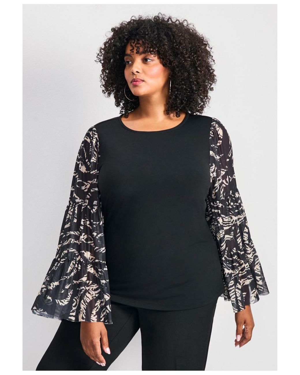 Avenue Plus Size Mylo Mesh Bell Sleeve Top | Lyst