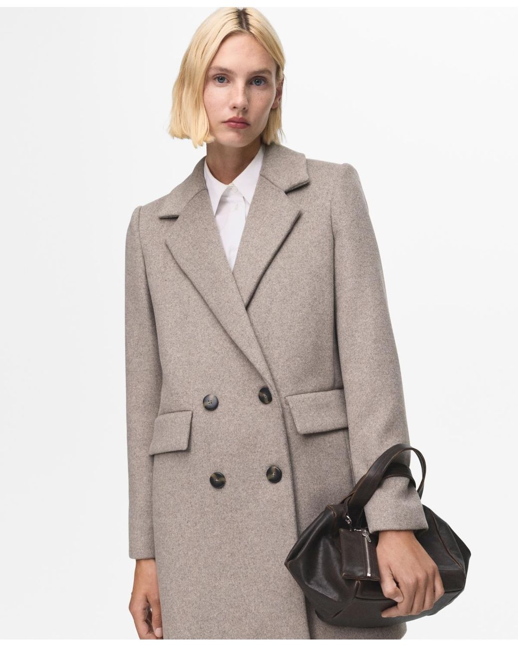 Mango Double Breasted Wool Coat