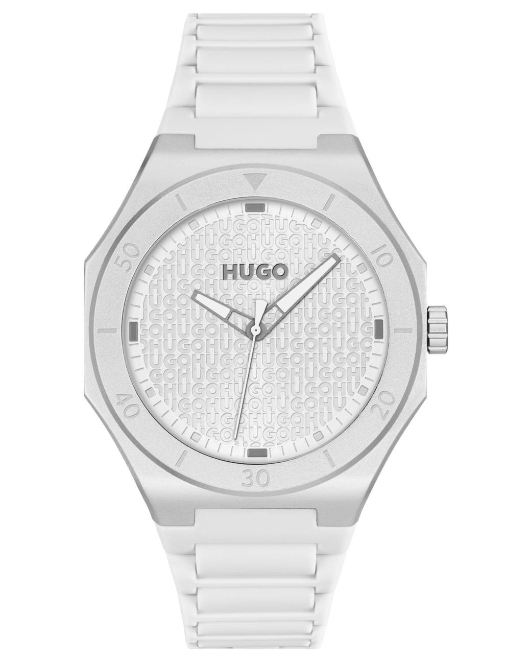 BOSS Grail Light Quartz White Silicone Watch in Gray for Men | Lyst