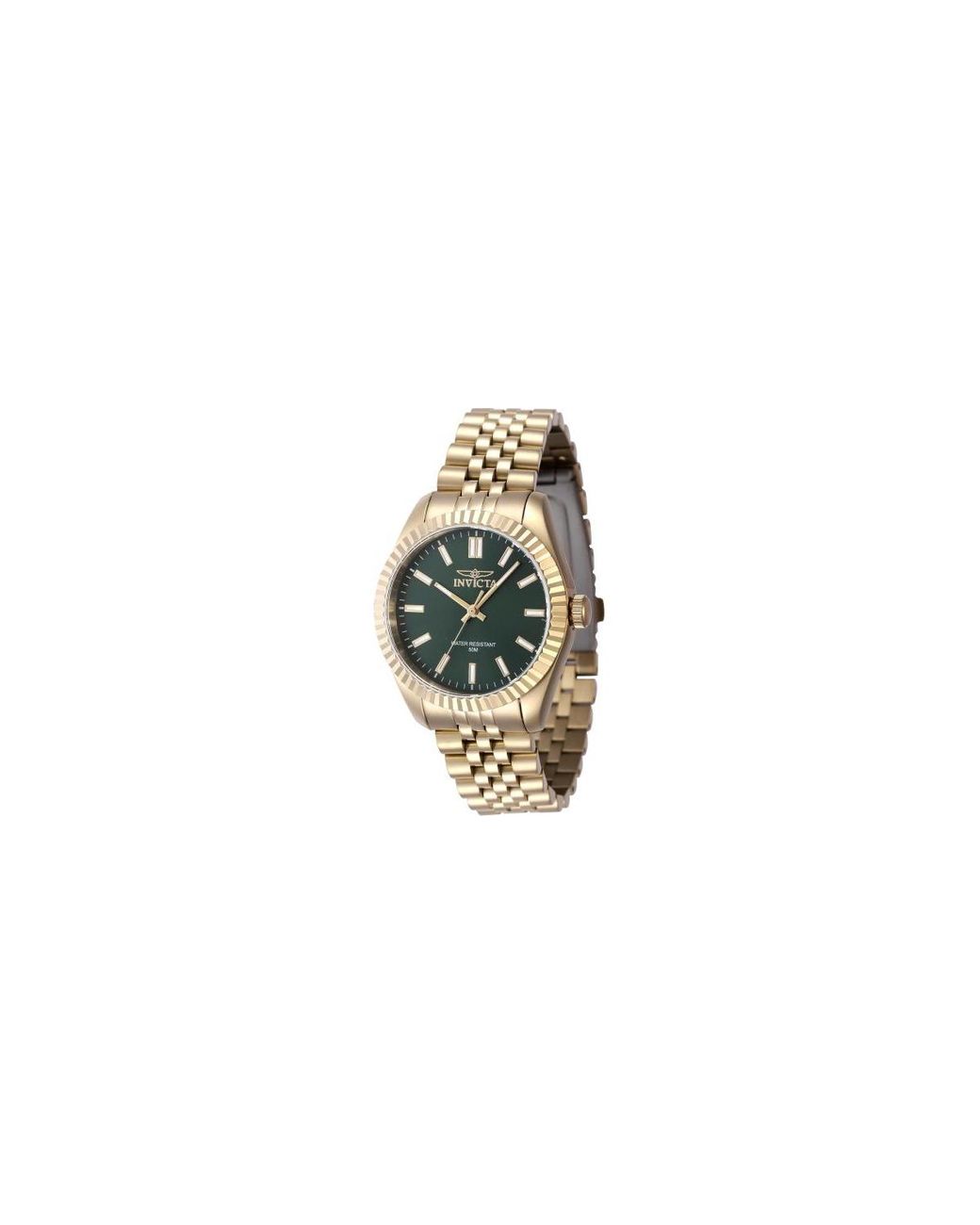 INVICTA WATCH 47505 Specialty Quartz 3 Hand Green Dial Watch in Black ...